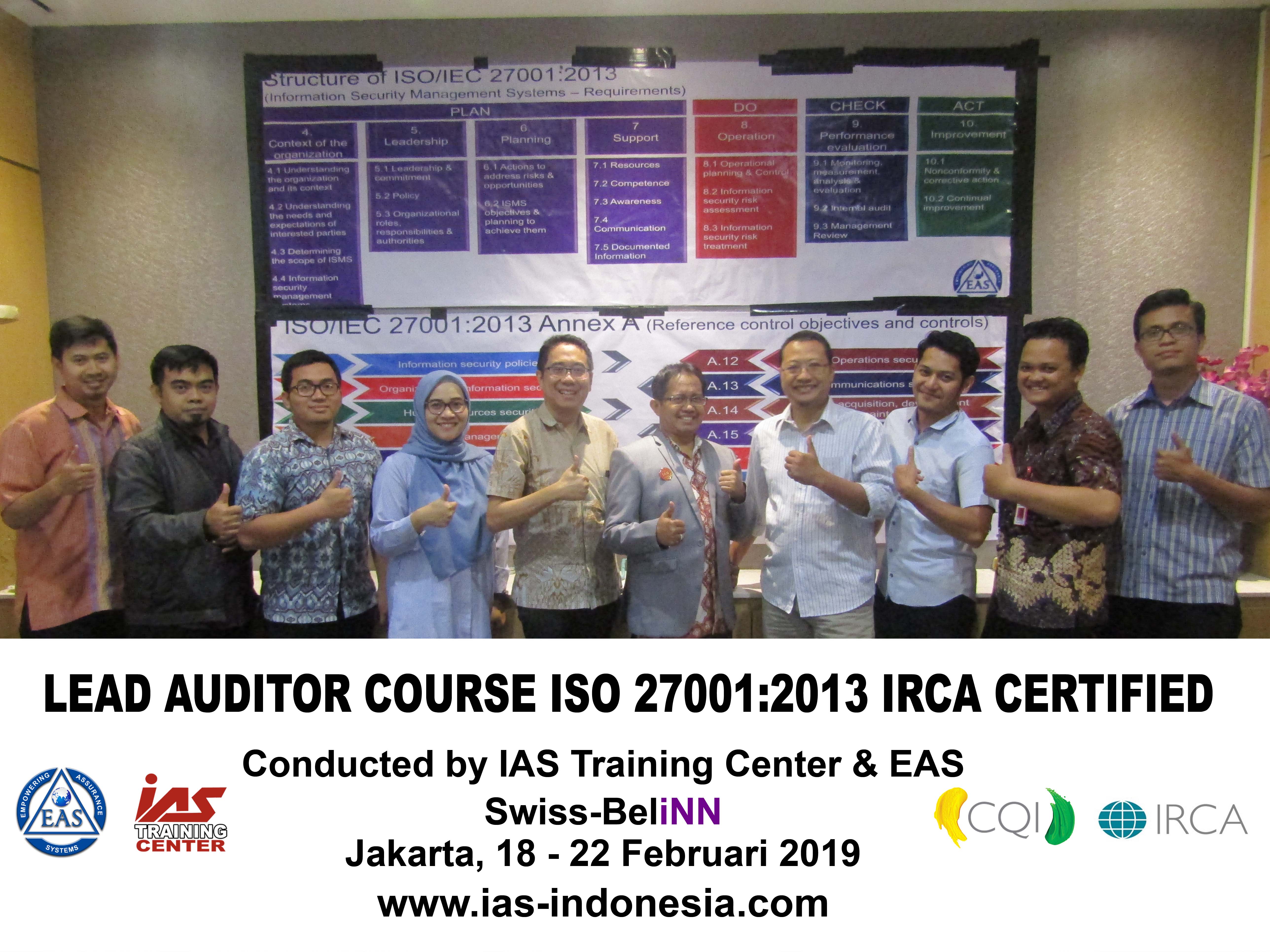 Training Lead Auditor Course ISO 27001 Batch I Sertifikasi IRCA Jakarta ...