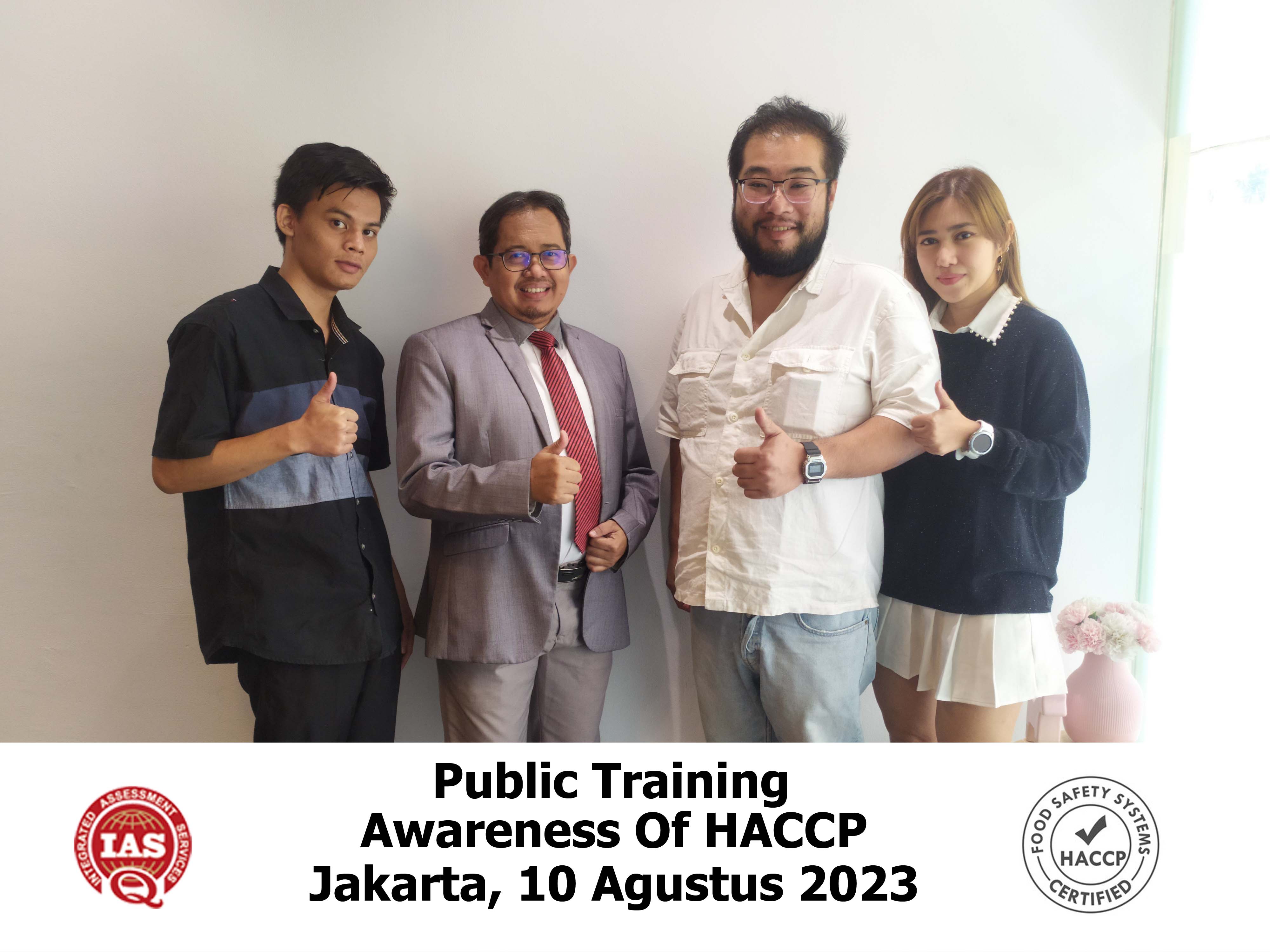 Training Haccp Jakarta 10 Agustus 2023 Badan Sertifikasi Iso Ias